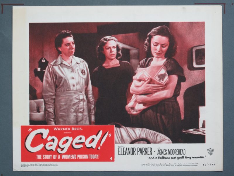 Caged 1950 Title Card +7 Lobby Cards For Sale