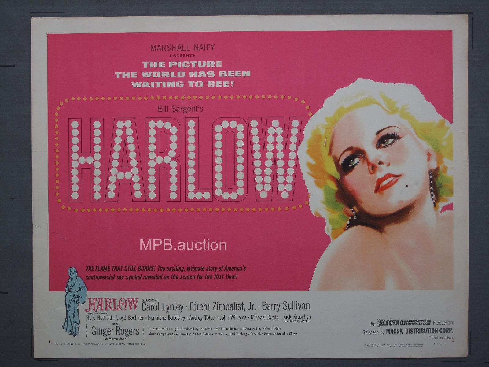 HARLOW (1965) Original Movie Poster For Sale