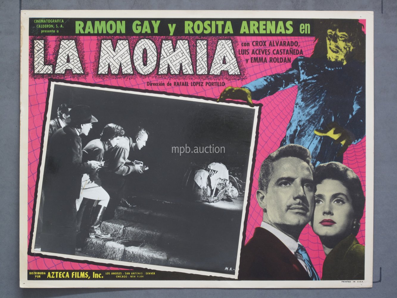 AZTEC MUMMY aka LA MOMIA (1957) Mexican Lobby Card Poster For Sale