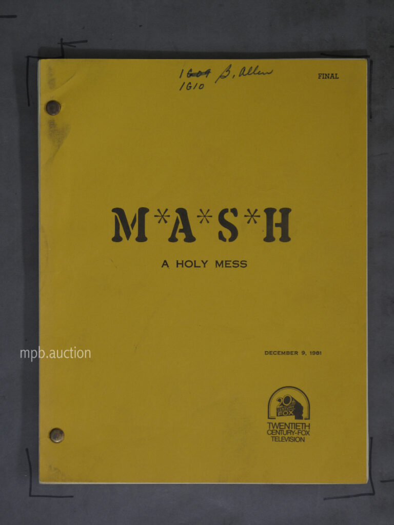 MASH - A HOLY MESS (1981) Original Film Script For Sale